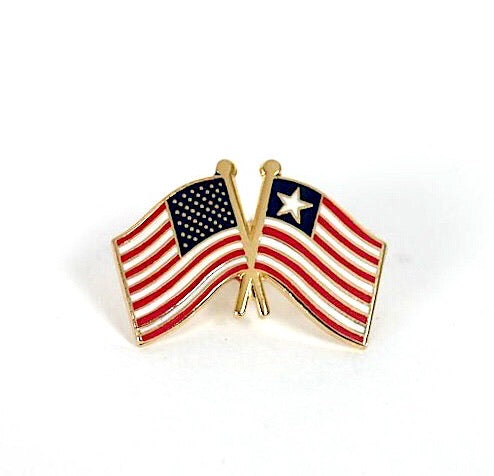 Liberia & USA Friendship Flags Lapel Pin – I Love DC Gifts